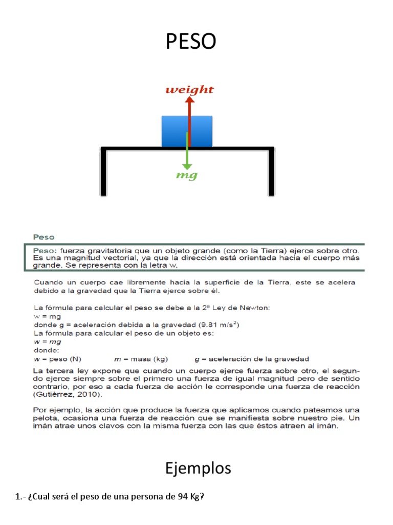 Cálculo del Peso y Ejemplos Prácticos | PDF