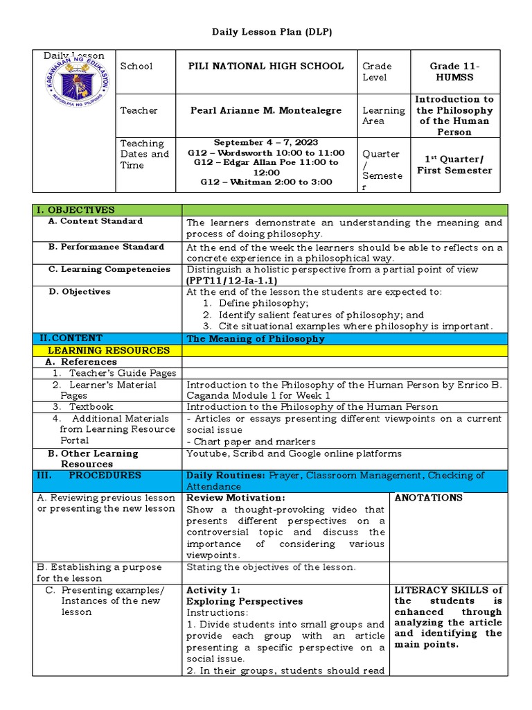 Lesson 1 Philosophy Pdf Learning Concept