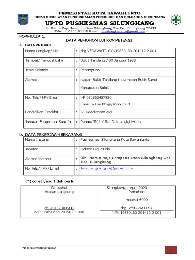 Data Pemohon Uji Kompetensi Dokter Gigi | PDF