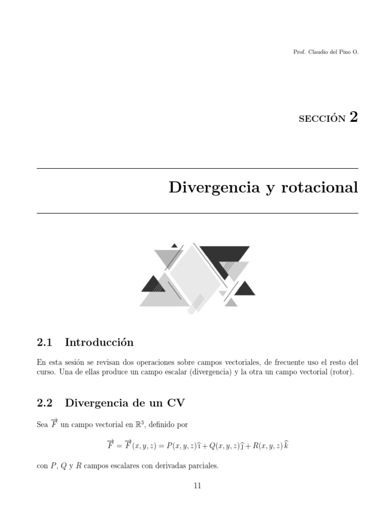02 Div Rotor | PDF | Divergencia | Cálculo multivariable