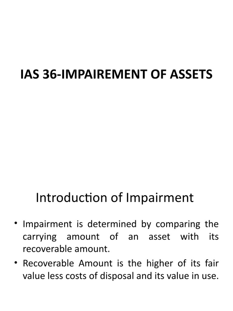 IAS 36 Asset Impairment Overview | PDF | Goodwill (Accounting) | Fair Value