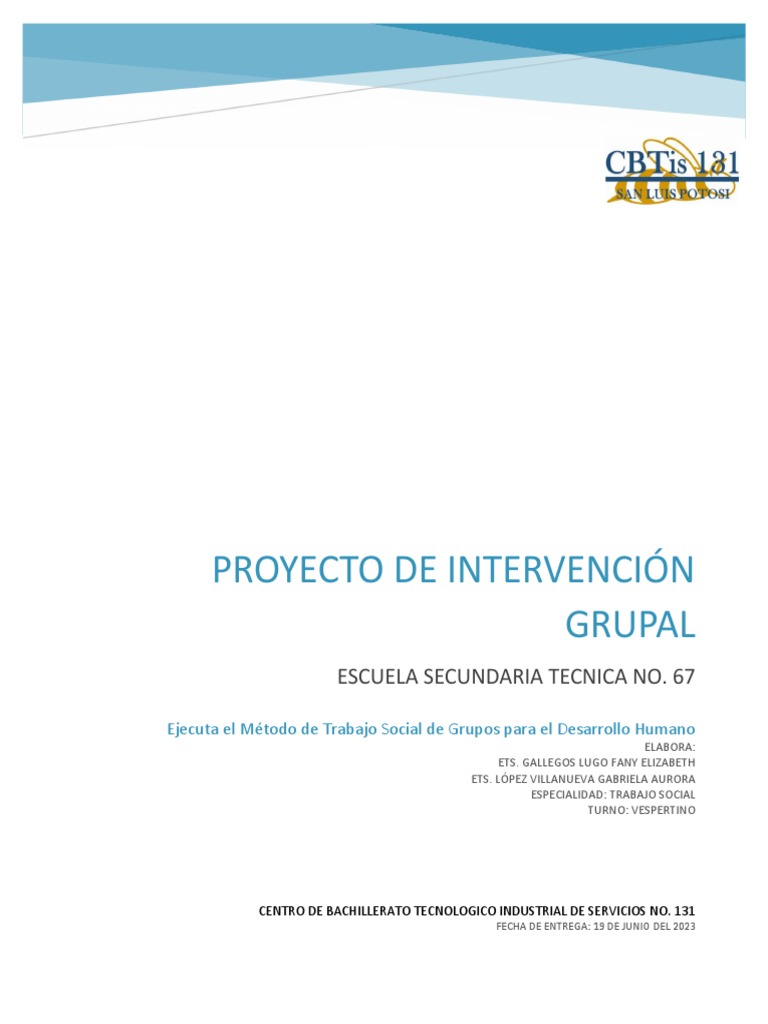 Proyecto de Intervencion Grupal - Final | PDF | Metodología de encuesta ...