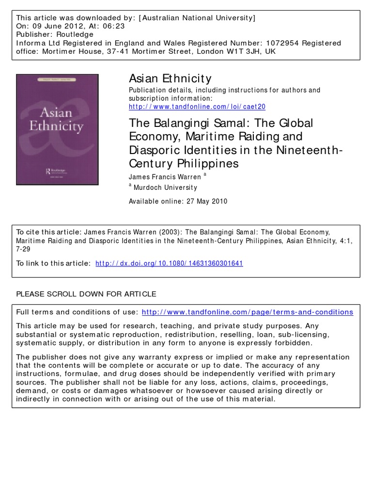 Balangingi Samal: Maritime Raiding & Identity | PDF | Piracy ...