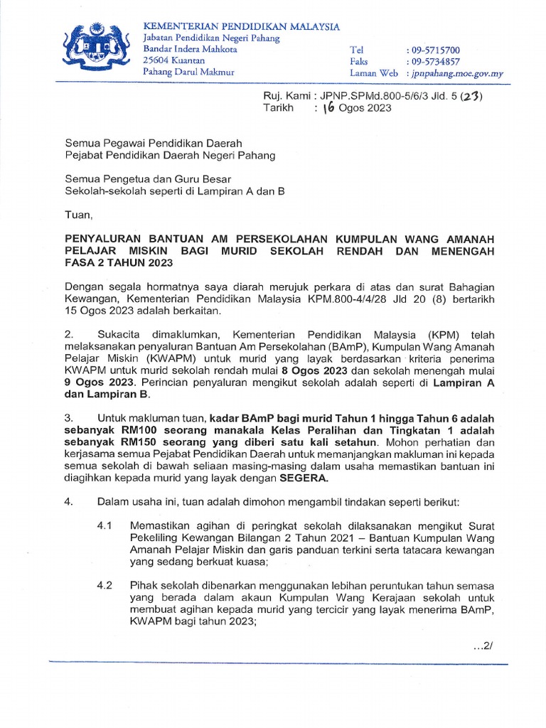 Surat Kwapm Fasa 2 | PDF