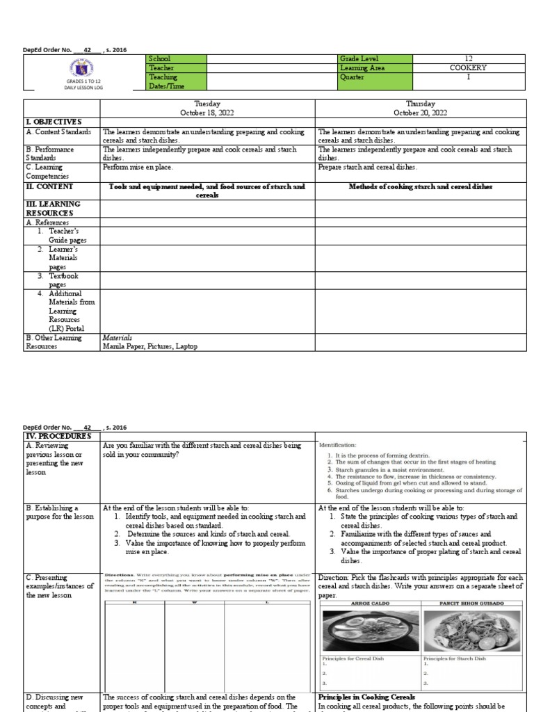 SDLL Cookery 12 Week 6 | PDF | Pasta | Sauce