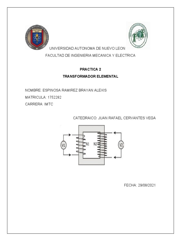 Practica 2 de Lab de Maquinas Electricas | PDF | Inductor | Transformador