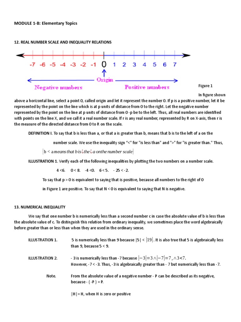 Real Number Scale and Inequalities | PDF | Numbers | Real Number