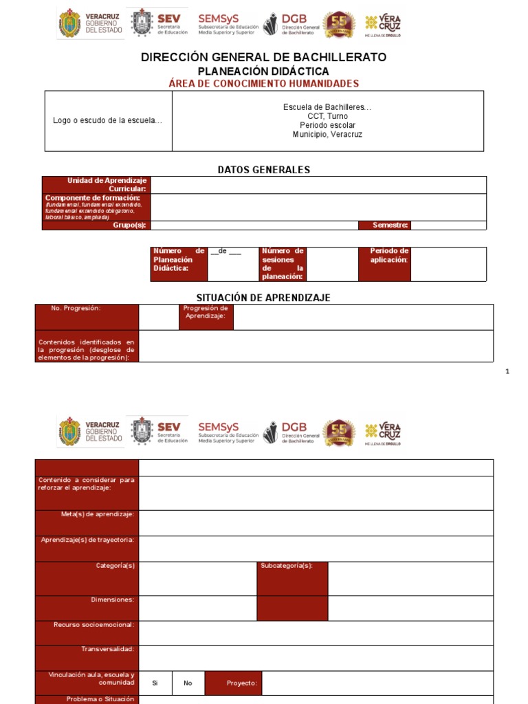 _MCCEMS_DGB_FORMATO DE PLANEACIÓN_Humanidades (1) | PDF | Evaluación | Aprendizaje