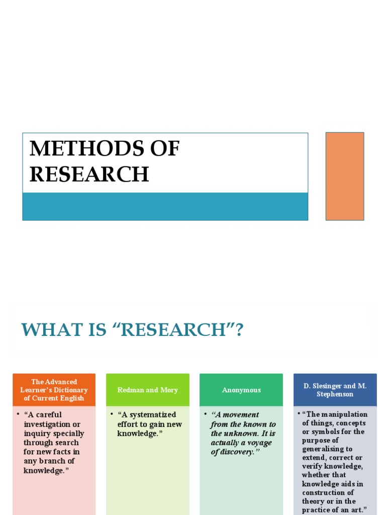 Methods of Research (Lecture) | PDF | Methodology | Statistics