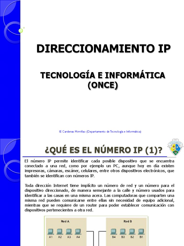 Direccionamiento IP | PDF | Dirección IP | Red de computadoras