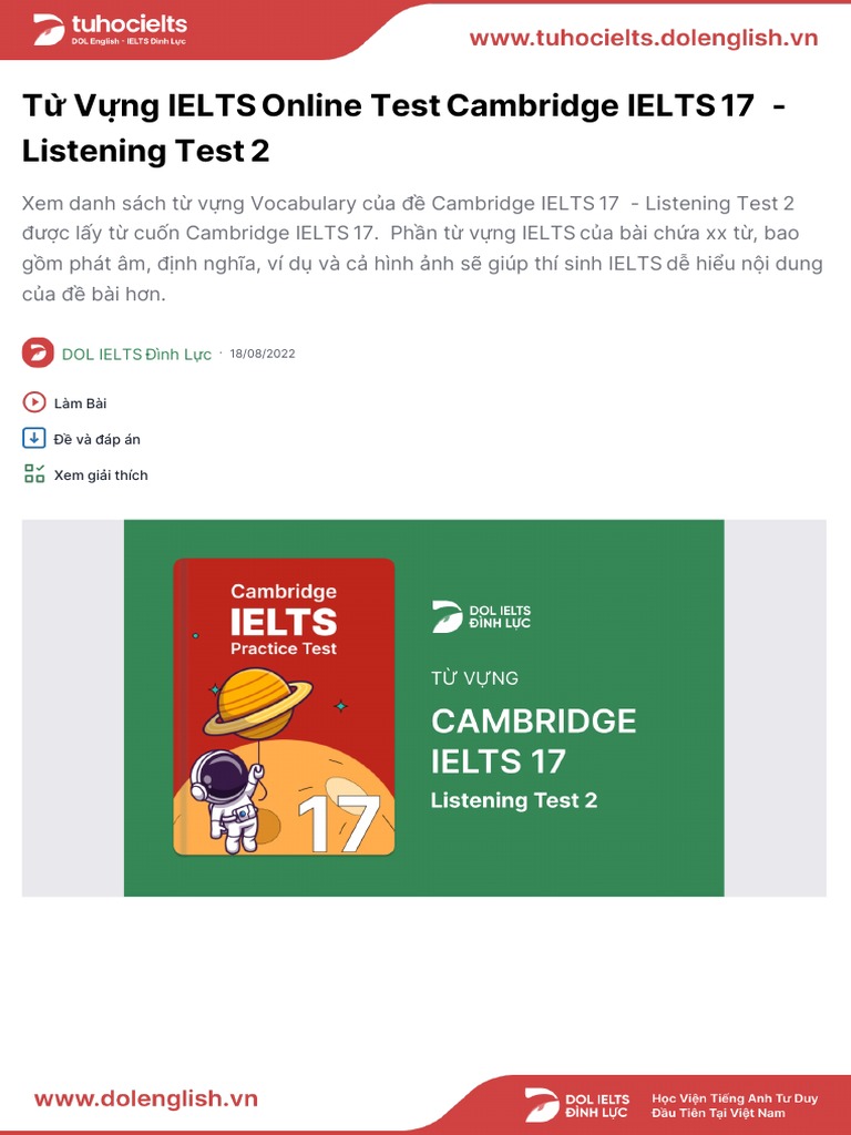 CAM17 - Listening Test 2 | PDF