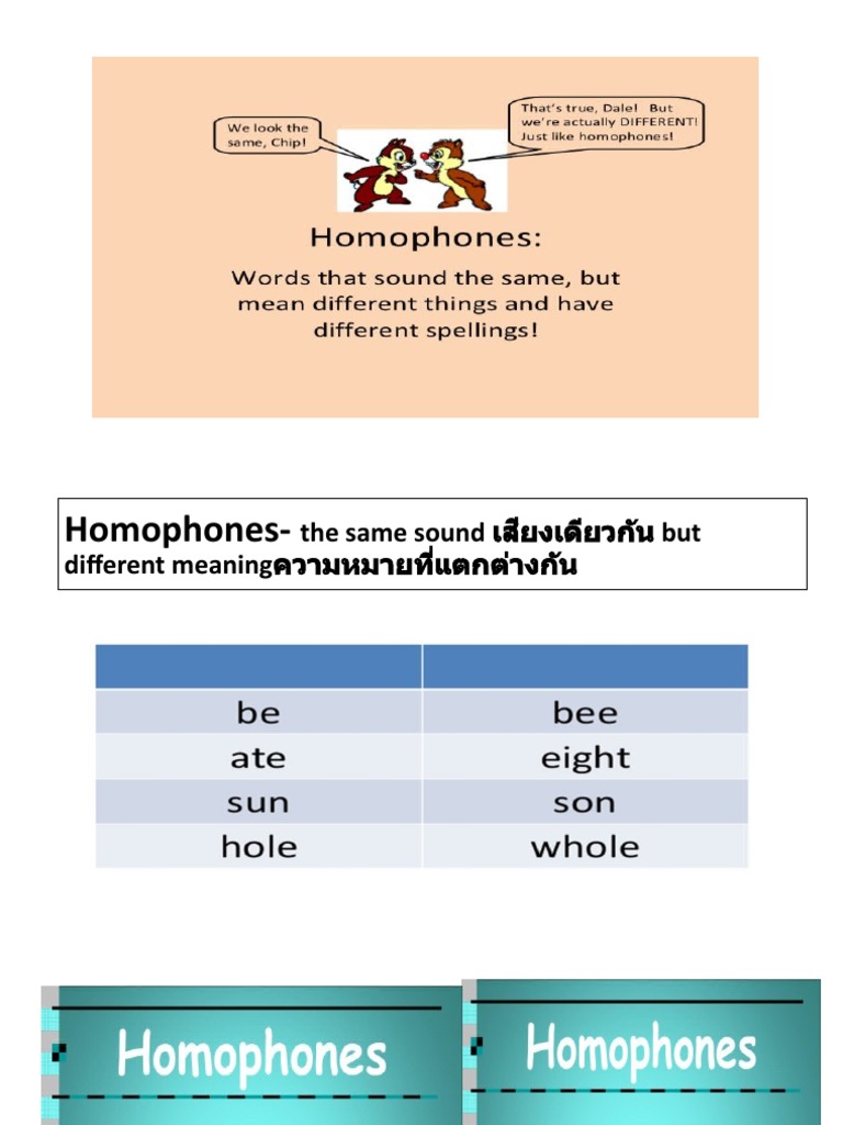 Eng 1 Homophones | PDF