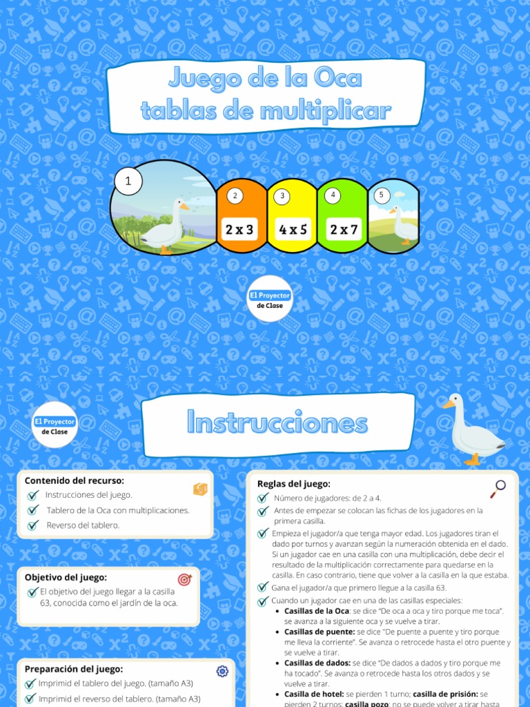 Juego de La Oca Tablas de Multiplicar | PDF