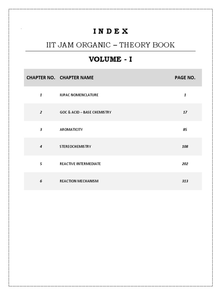 Iit Jam Organic - Theory Book: Index | PDF | Chemical Bond | Covalent Bond
