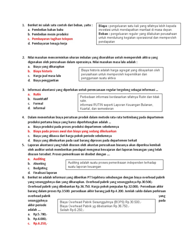 Soal TKB Akuntansi Dan Finace | PDF