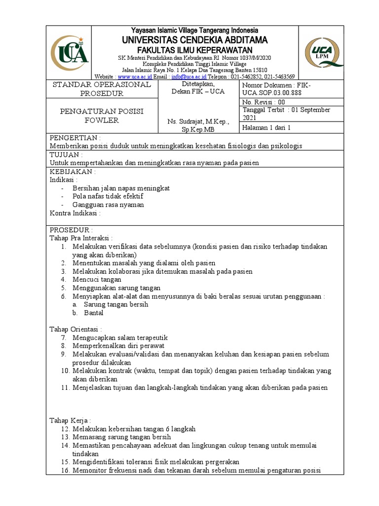 Sop Posisi Fowler | PDF