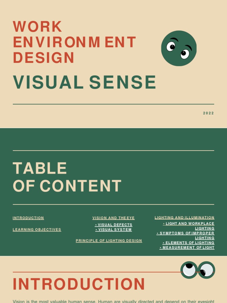 Module 2 Part 1_Work Environment Design_Visual Sense | PDF | Lighting ...