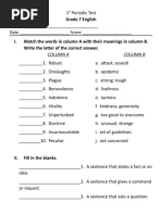 Reading Test Grade 7 | PDF