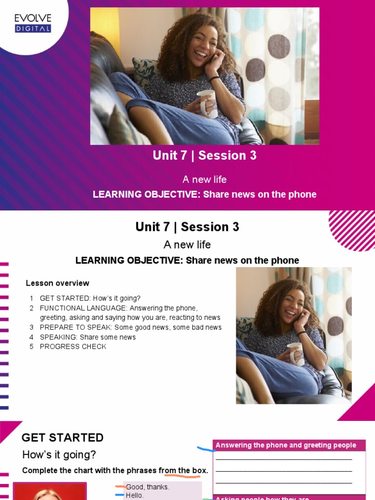 Unit 7 - Session 3: A New Life | PDF | Human Communication