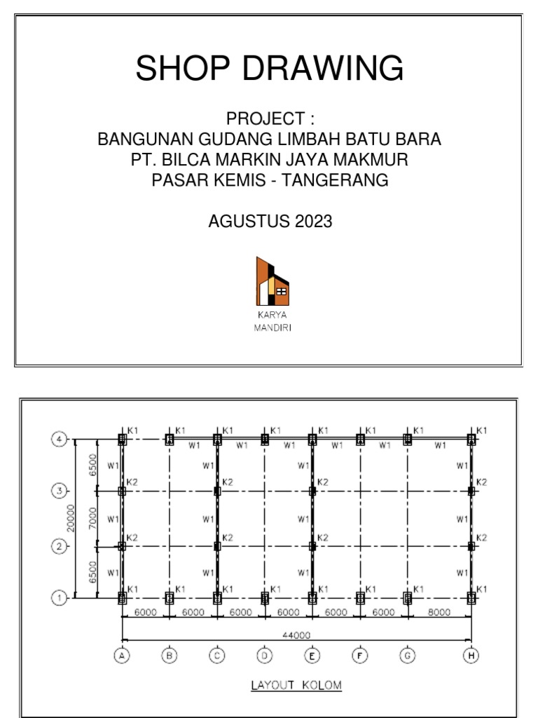 Shop Drawing Bangunan Gudang Limbah Batu Bara | PDF