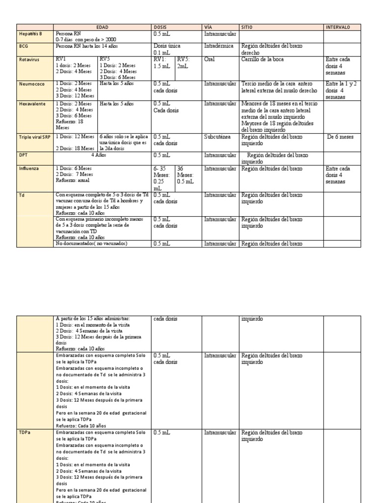 Esquema de Vacunacion | PDF | Politica de salud | Ciencias de la Salud