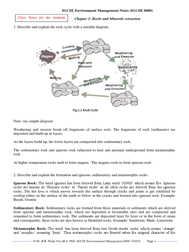 Rock Cycle and Mineral Extraction Guide | PDF | Rock (Geology ...