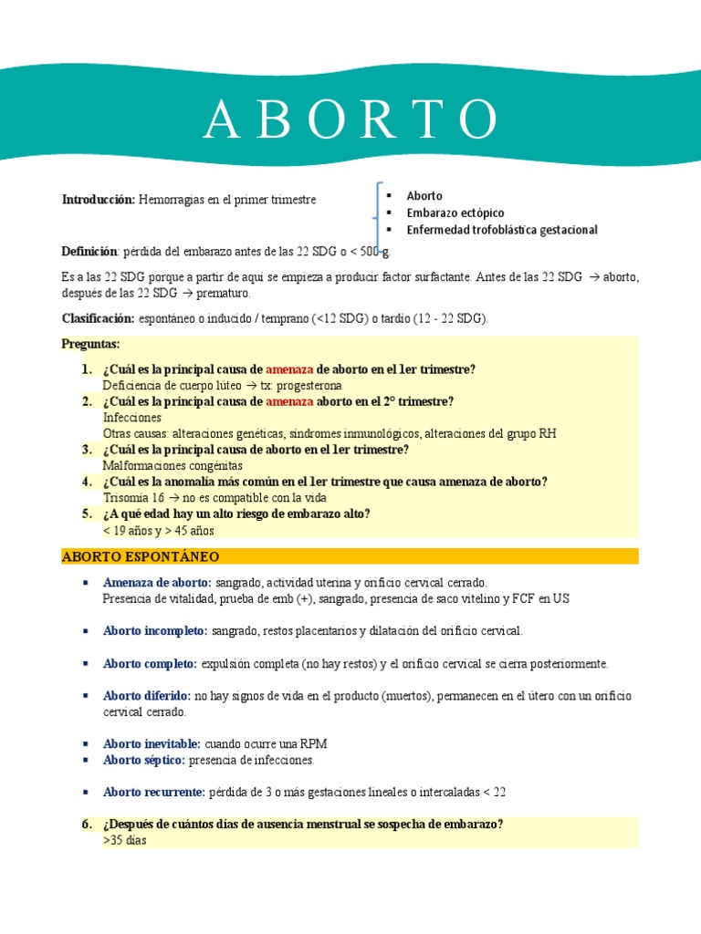 Aborto Espontáneo | PDF | El embarazo | Aborto