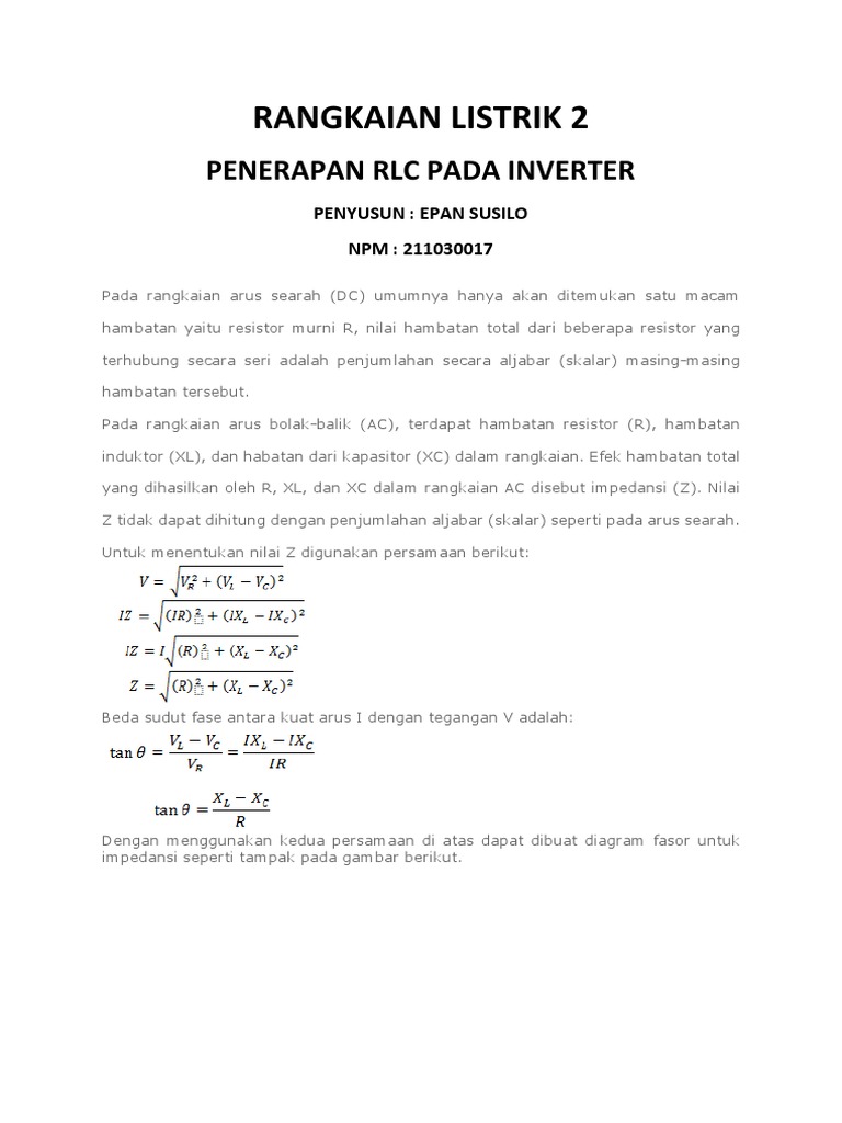 Rangkaian Listrik AC: RLC Seri dan Impedansi | PDF