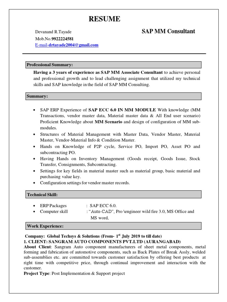 DRT Resume 2 | PDF | Inventory | Enterprise Resource Planning