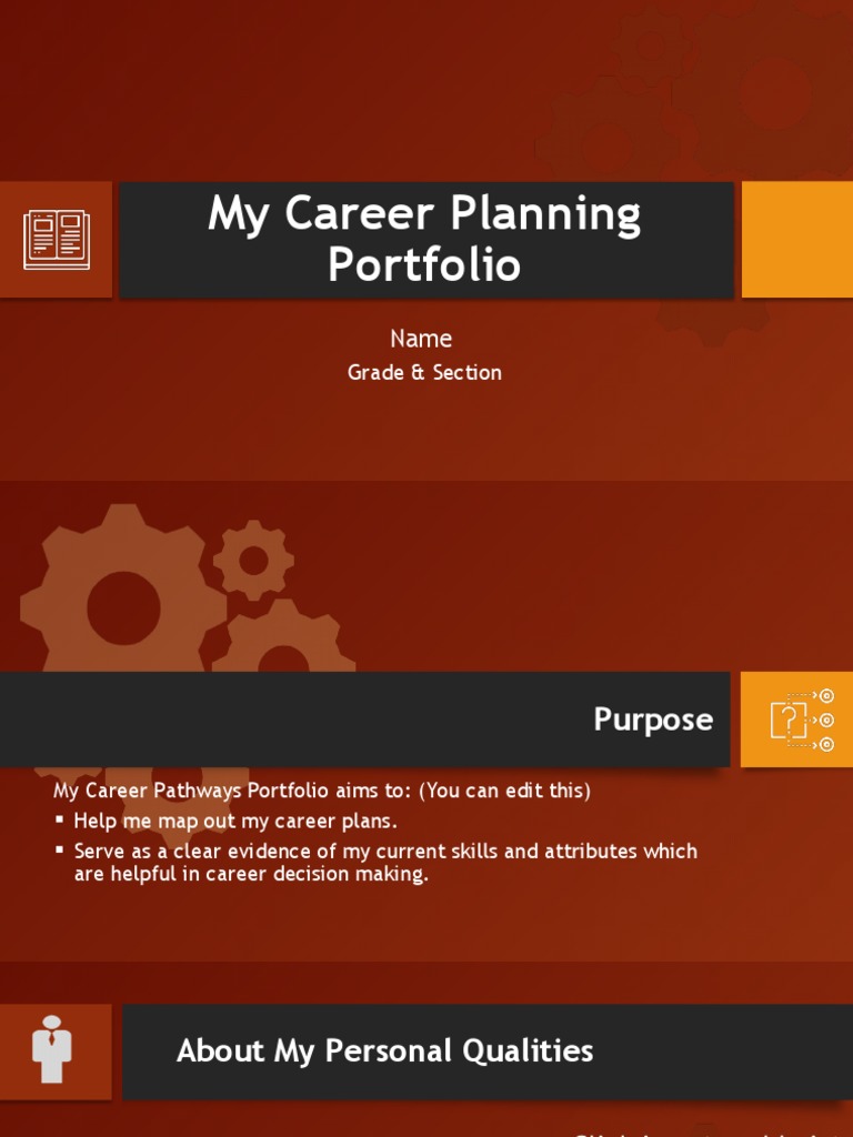 Edhigh School My Career Planning Portfolio Template 1 8 Pdf