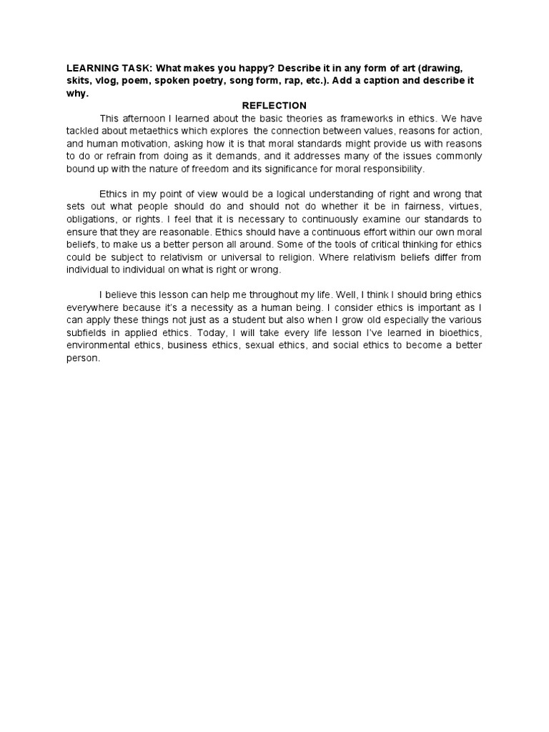 Module 6-Learning Task & Reflection Paper | PDF