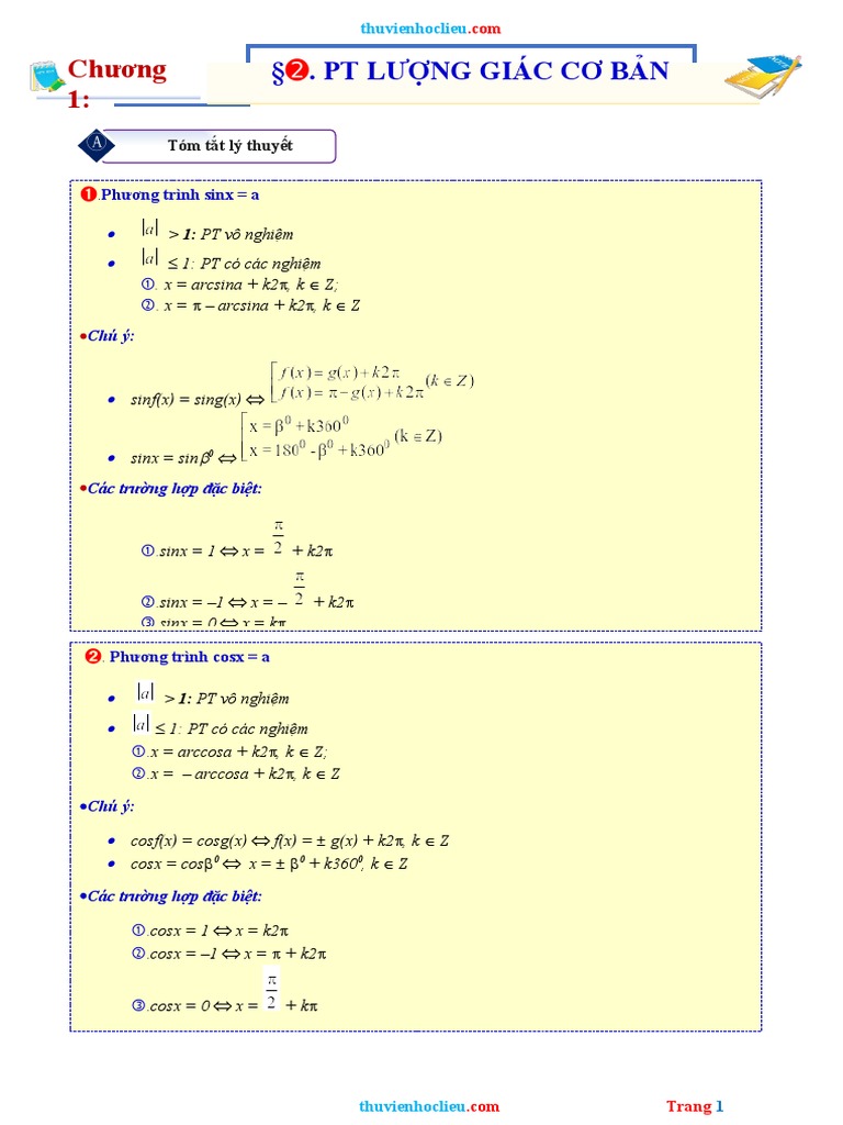 Trac Nghiem Bai PT Luong Giac Co Ban Toan 11 | PDF