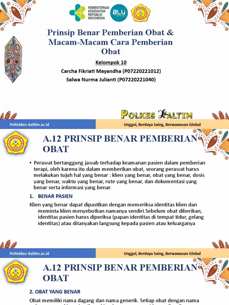 Prinsip Pemberian Obat yang Benar | PDF | Kesehatan Holistik