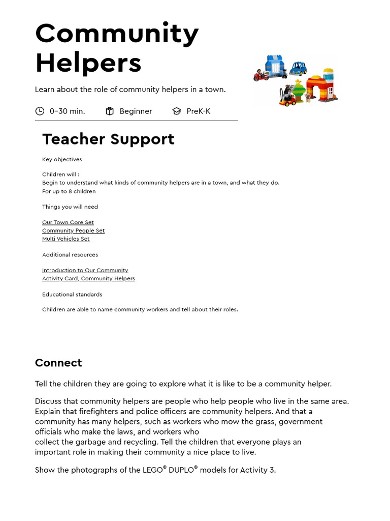 Community Helpers Lesson 3 | PDF | Career & Growth