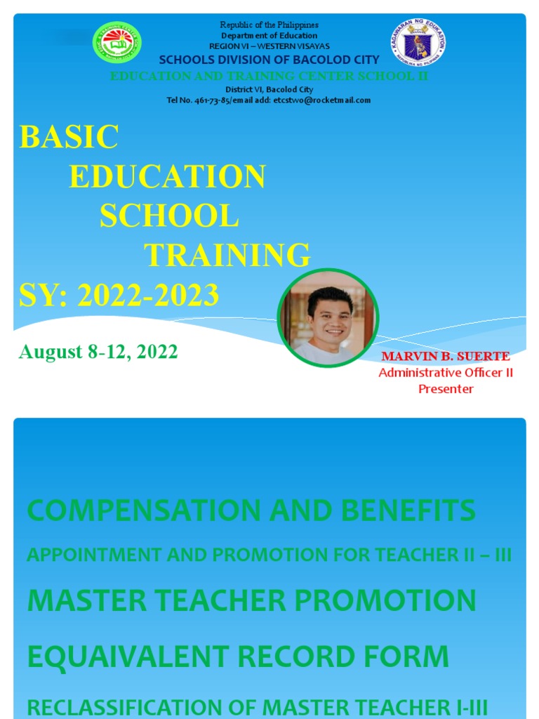 Compensation Benefits Guidlines and Requirements of Promotion ERF Reclassification of TII ...