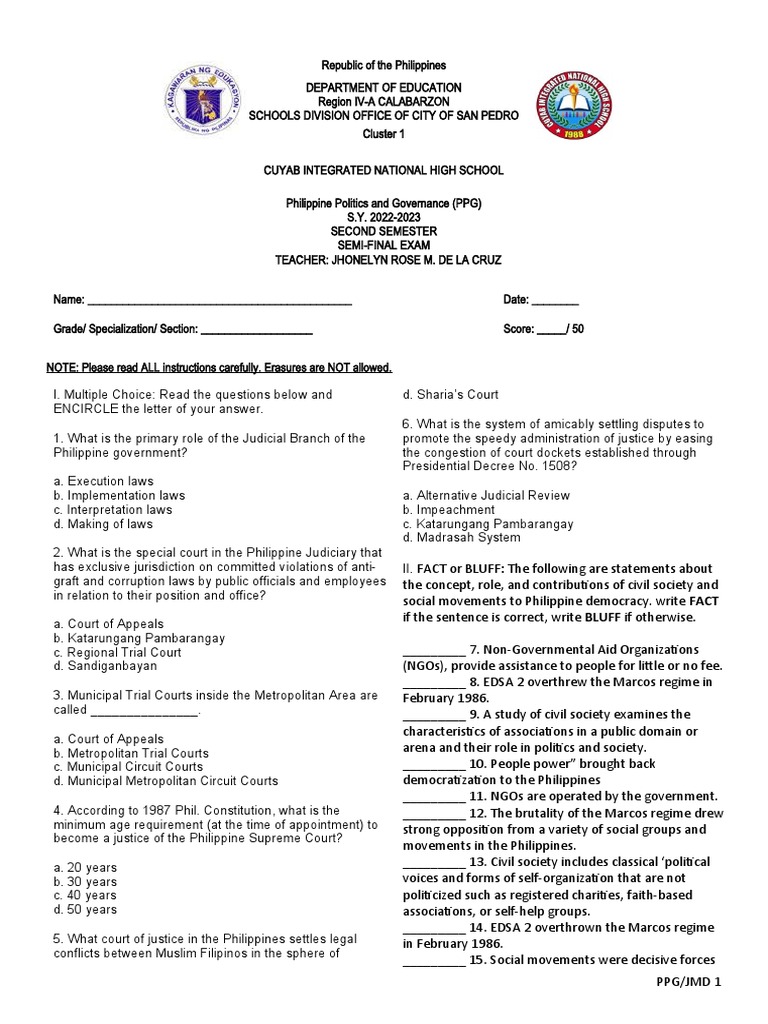 PPG 4TH Quarter | PDF | Governance | Government