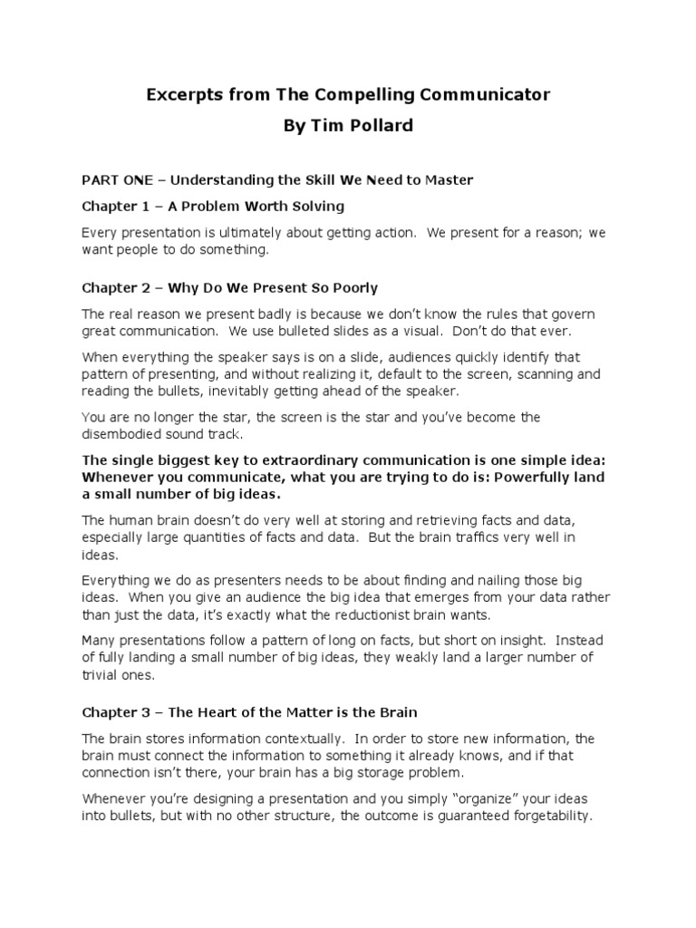 The Compelling Communicator | PDF | Thought | Narrative