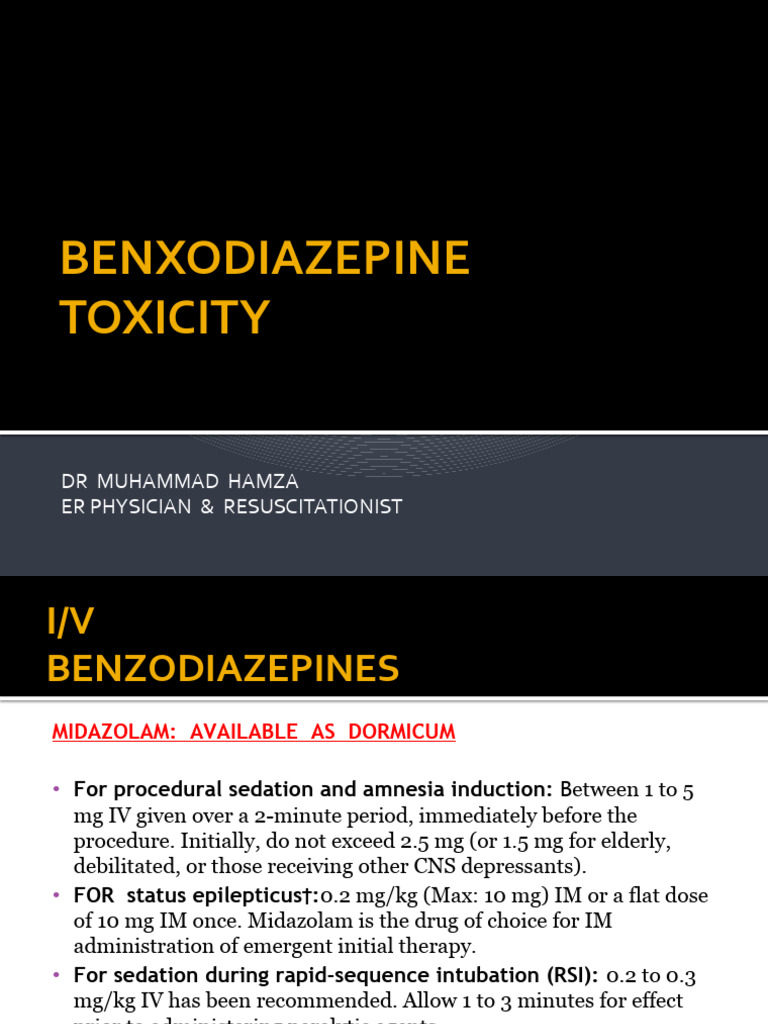 Benzodiazepine Toxicity Overview | PDF | Midazolam | Benzodiazepine