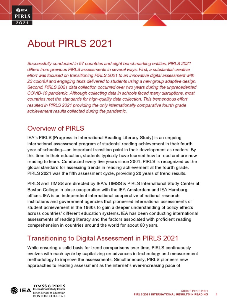 0 - About PIRLS 2021 | PDF | Cognition