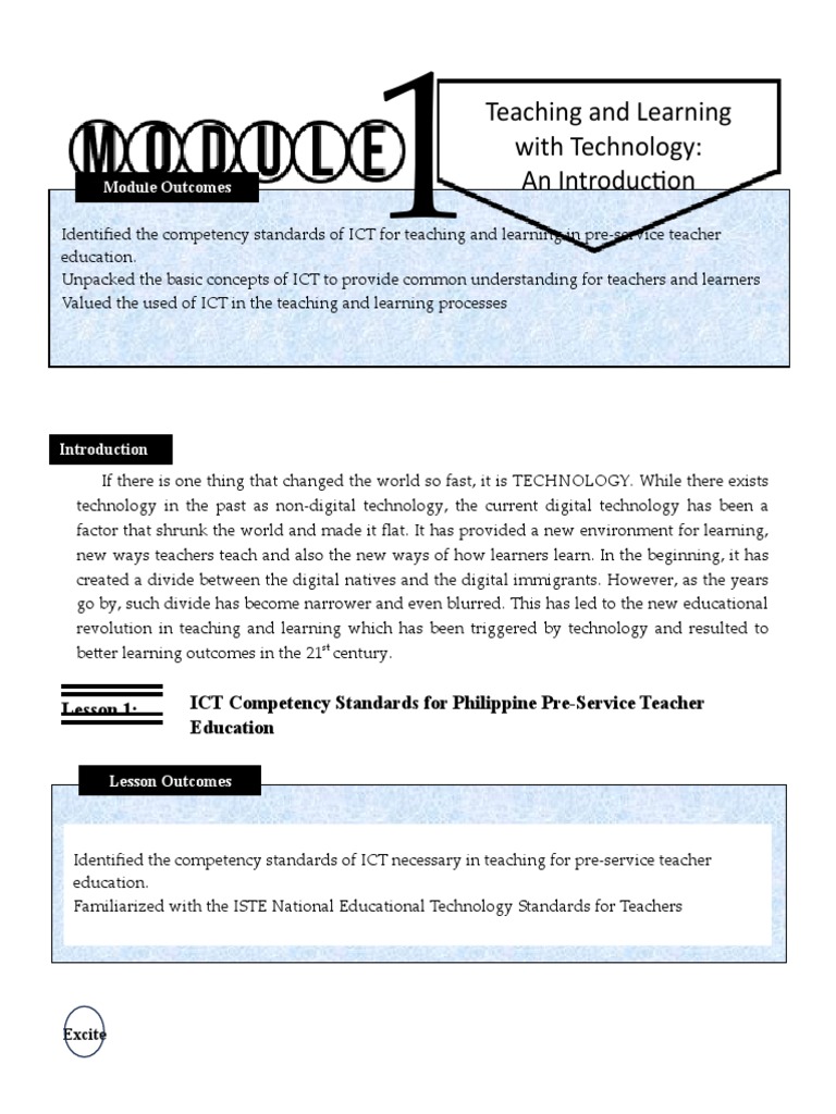 Module 1 Teaching and Learning With Technology An Introduction 2 | PDF ...