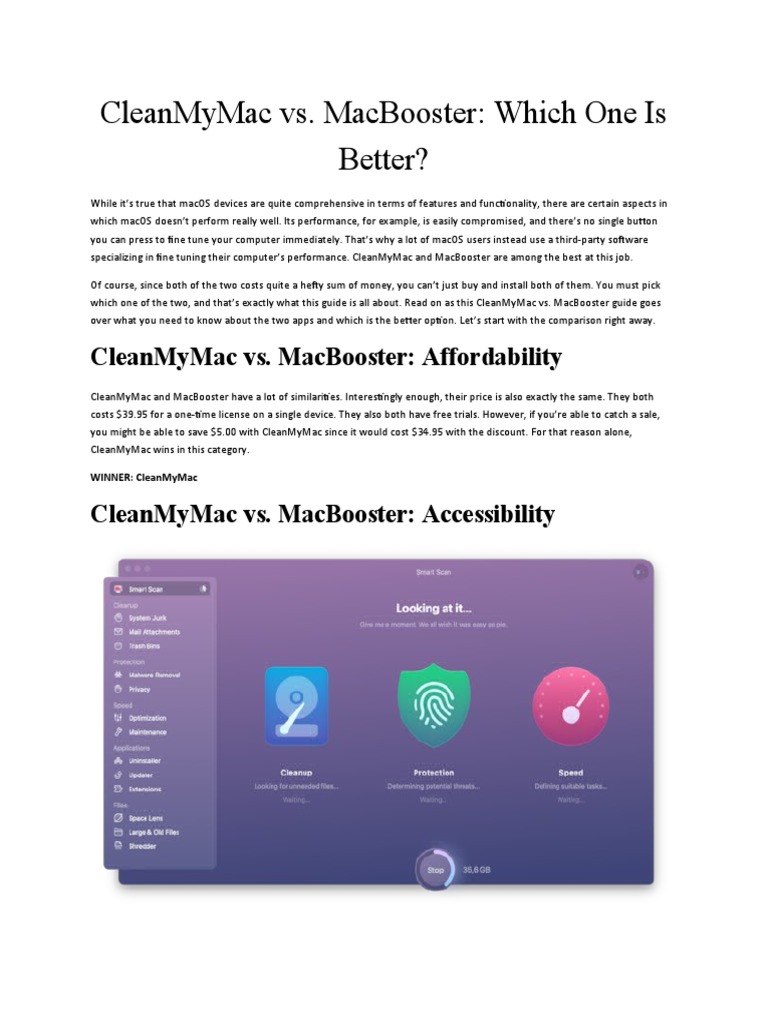 CleanMyMac Vs MacBooster | PDF | Computer Engineering | Computer Architecture