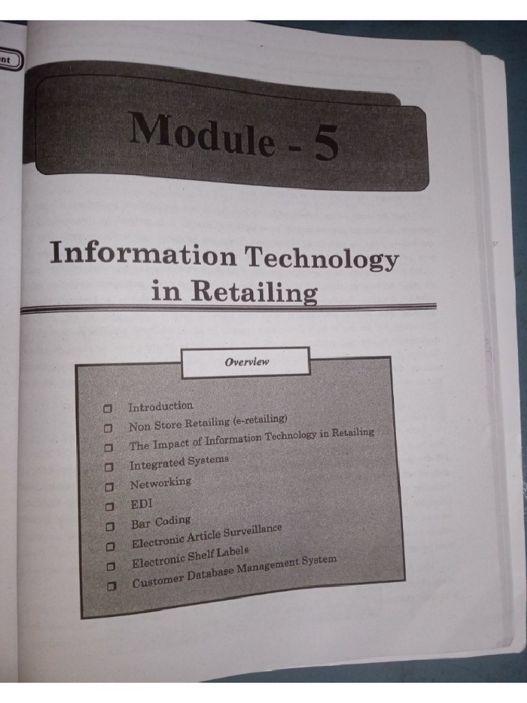 Module - 5 INFORMATION TECHNOLOGY IN RETAILING 2nd Sem | PDF