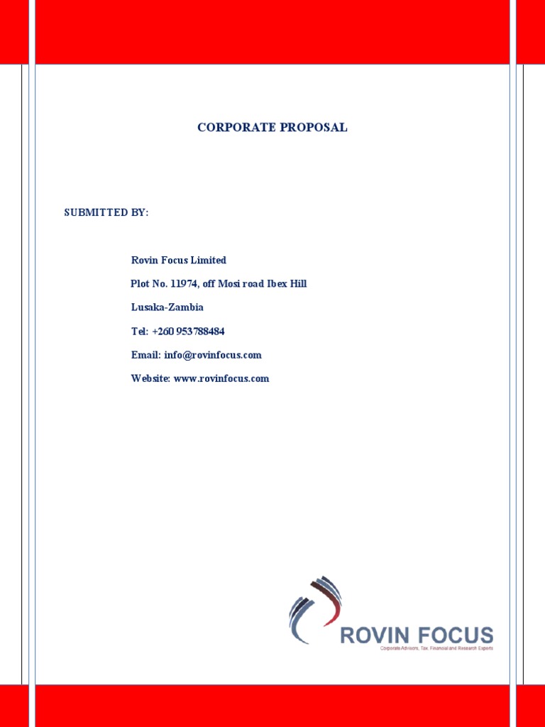 Corporate Proposal Pdf Board Of Directors Regulatory Compliance
