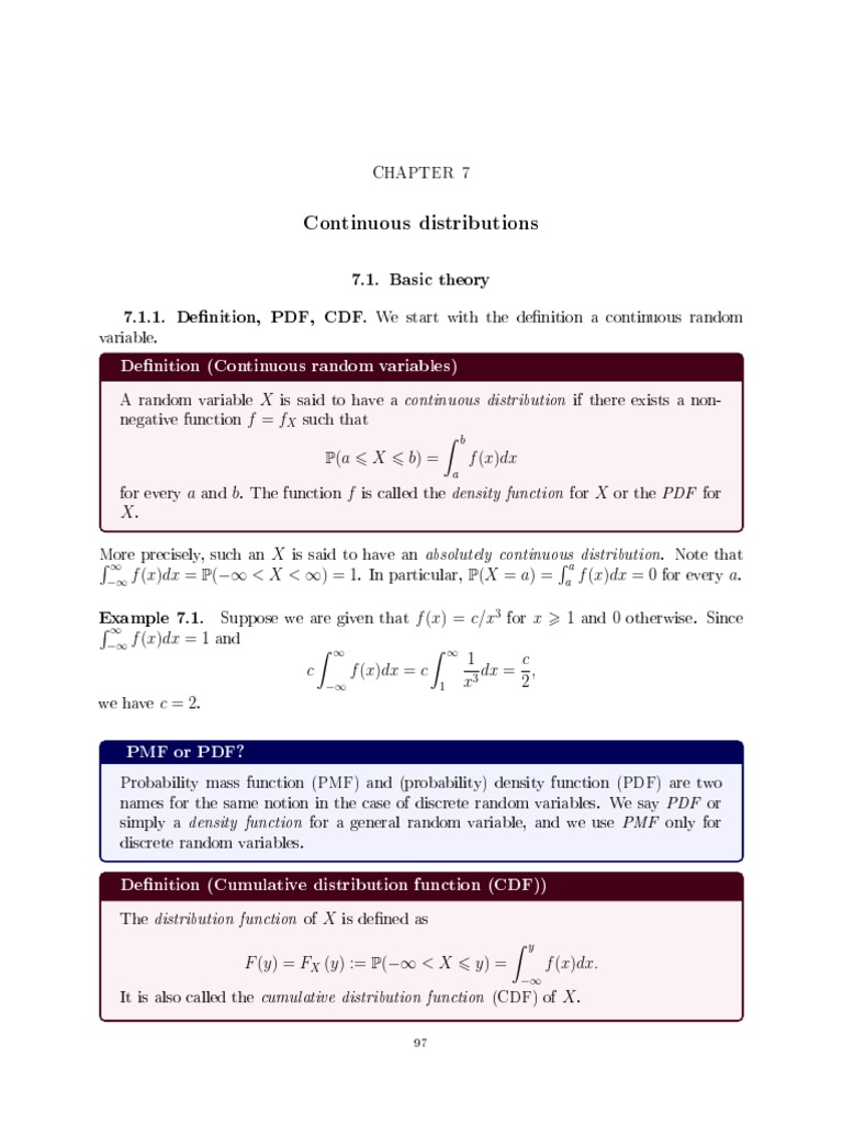 Prob 3160 CH 7 | PDF | Probability Density Function | Probability Distribution