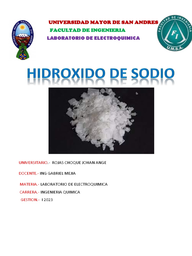 INVESTIGACION Na0H ROJAS CHOQUE JOHAN ANGEL | PDF | Cloro | Hidróxido ...