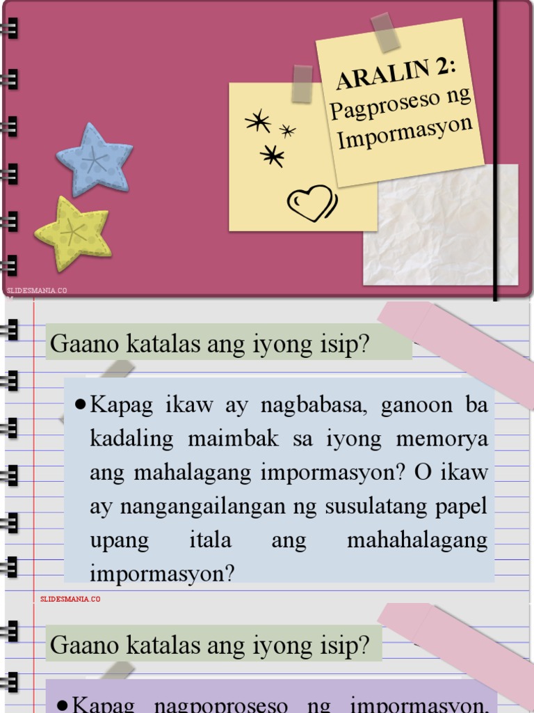 Aralin 2 Pagproseso NG Impormasyon | PDF