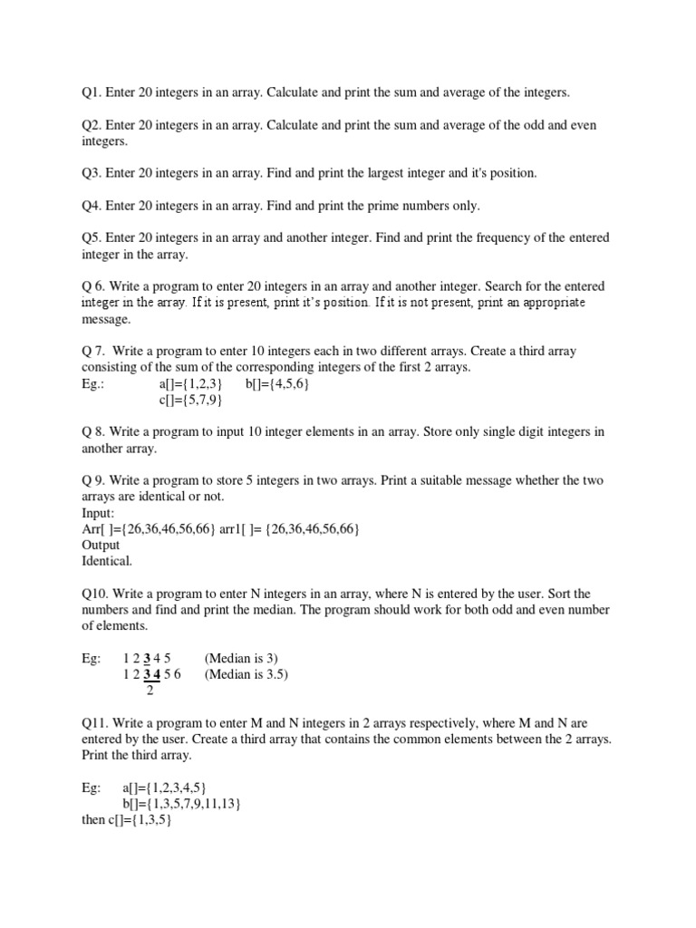 Array Questions-1 | Download Free PDF | Taxes | Integer (Computer Science)