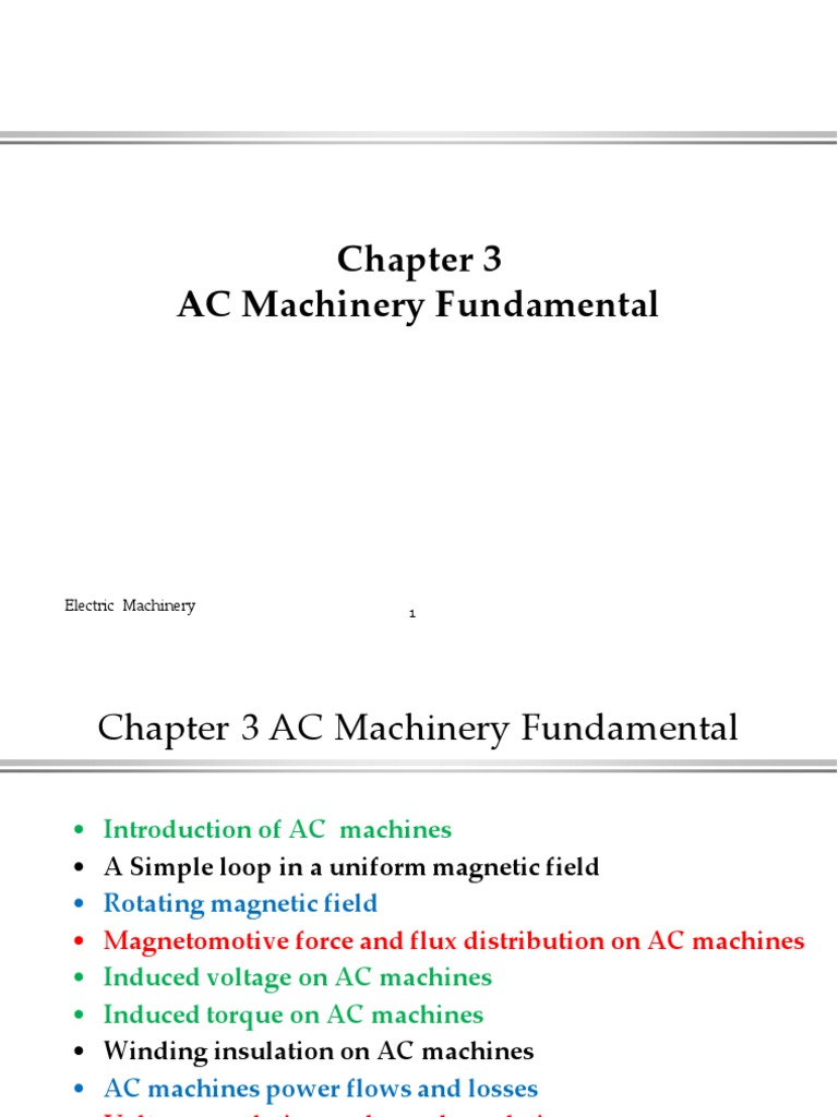 Chapter 3 - Electric Machines | PDF | Electric Motor | Electromagnetic ...