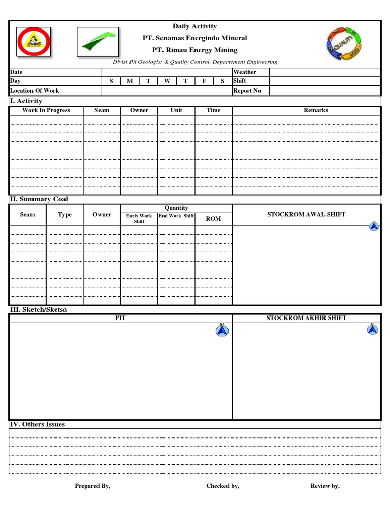 Daily Activity FORM | PDF