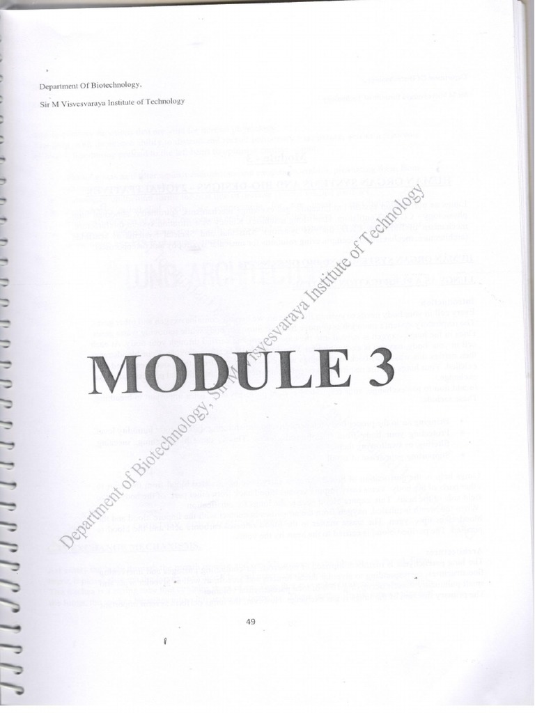 Module 3 - Biology For Engineers | PDF